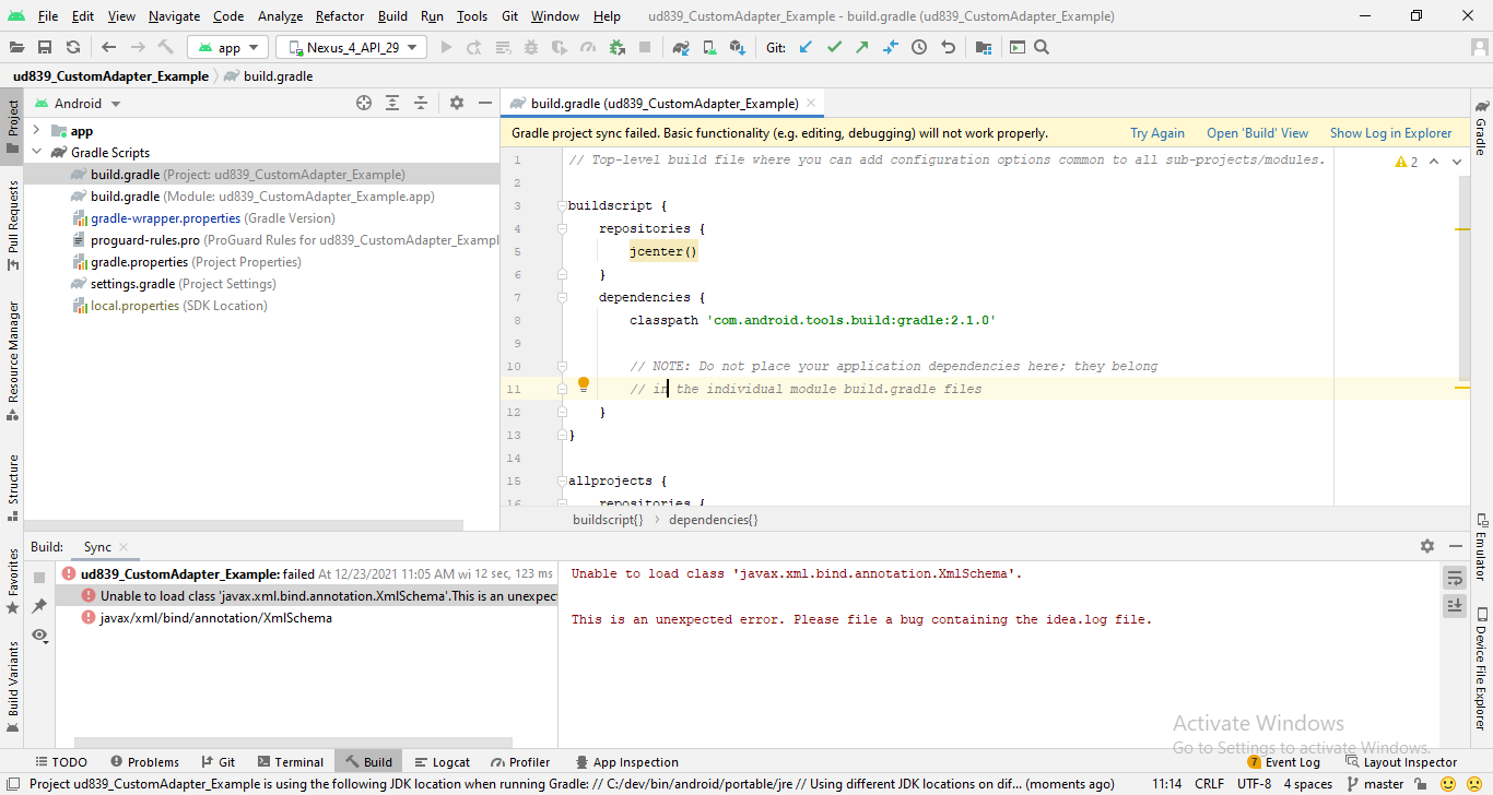 USA FVM Unable To Load Class javax xml bind annotation XmlSchema