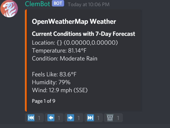 Weather cog returns input for cords (0,0) when given an invalid input · Issue #288 ...
