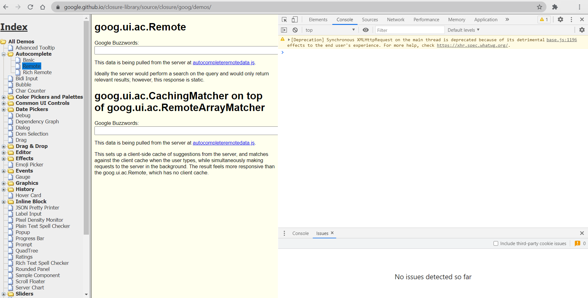 Closure Library Github Pages Demos Missing Javascript Resource · Issue