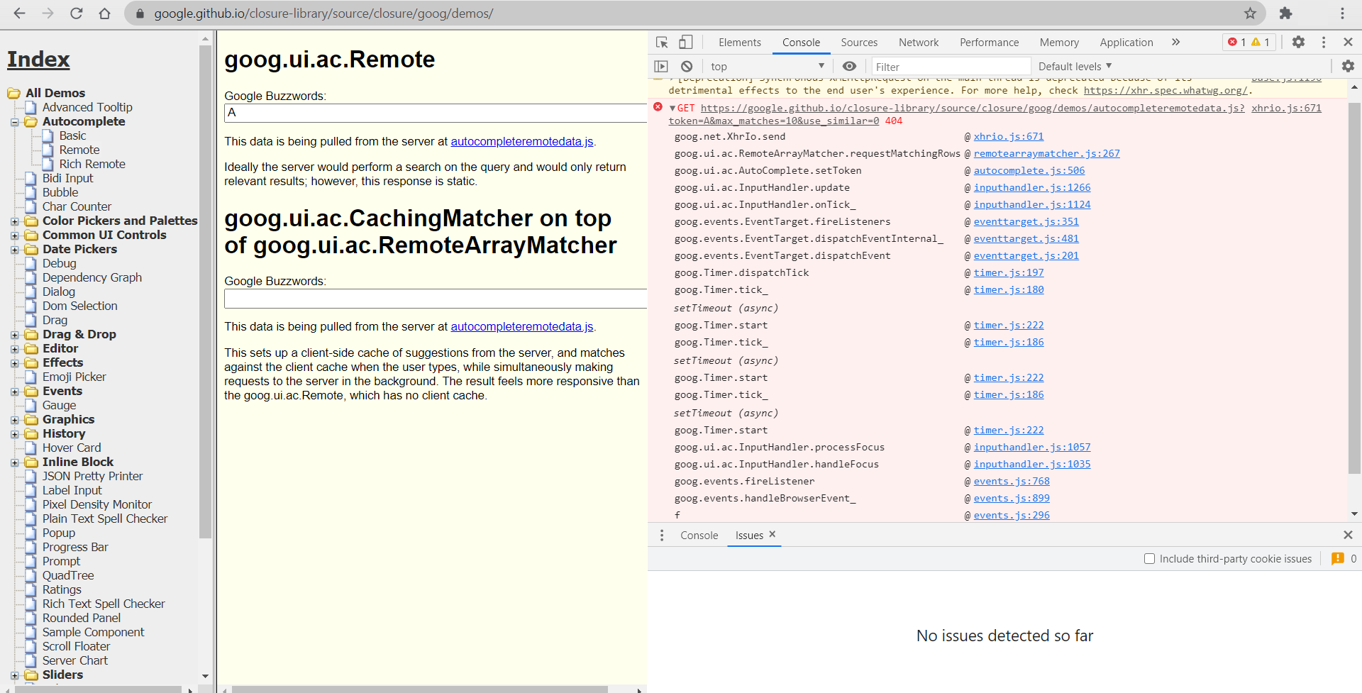 Closure Library Github Pages Demos Missing Javascript Resource · Issue