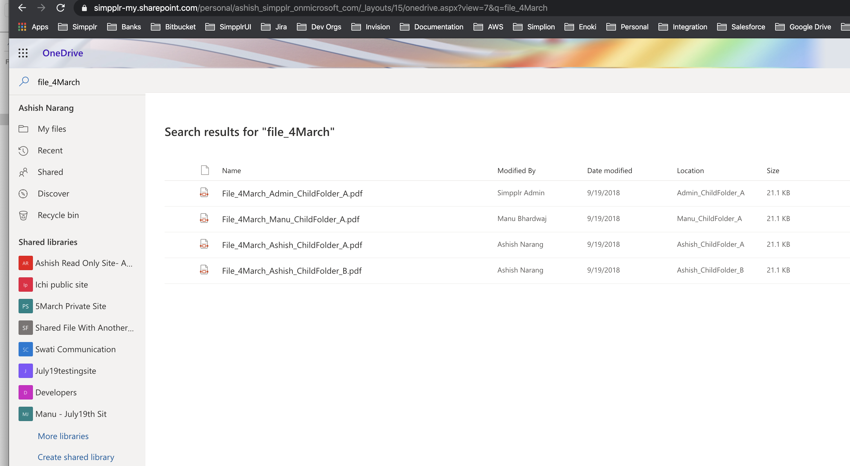 Bug Searching For Items A User Can Access In One Drive · Issue