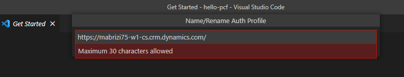 Renaming Auth profile: textbox length too short · Issue #301 · microsoft/powerplatform-vscode ...