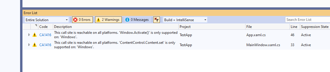 Warnings after compiling Blank App (WinUI 3 in Desktop) in Visual ...