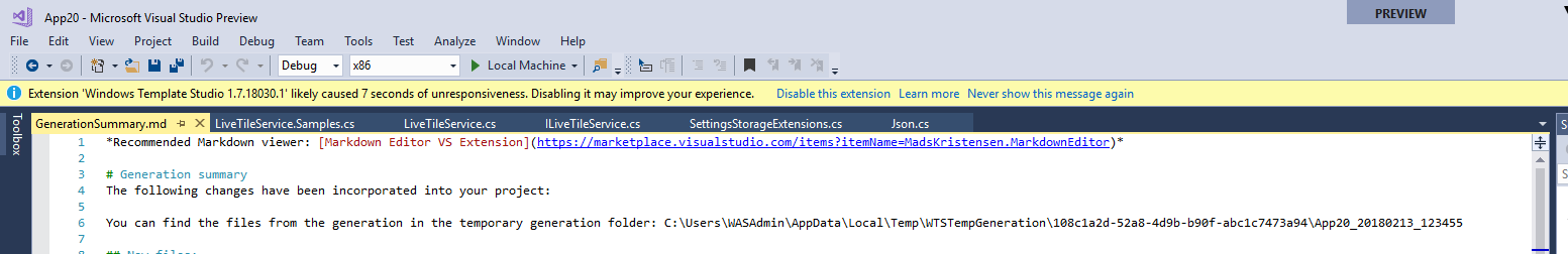 UI unresponsiveness message in VS 15.6 Preview 5 · Issue #1884 ...
