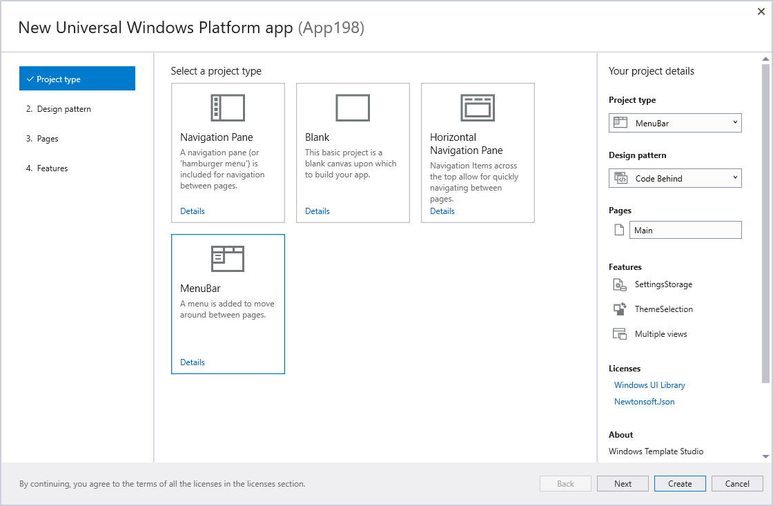 Add traditional Menu project type · Issue #2292 · microsoft ...