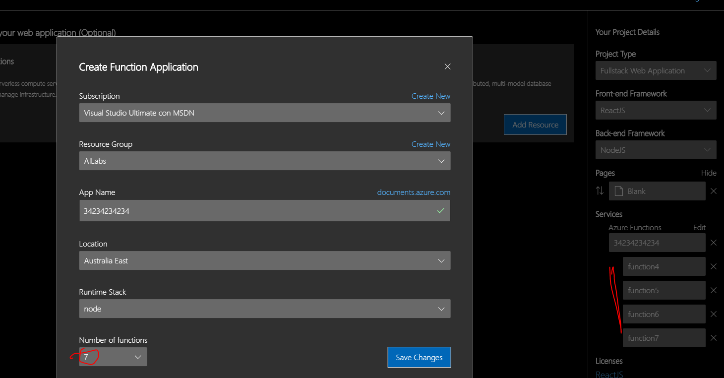 Azure Function Modal shows initially created function number after ...