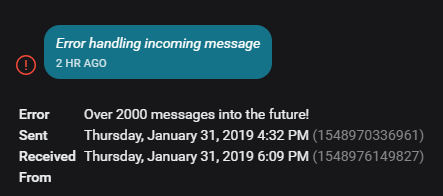 Error Handling incoming message - over 2000 messages into the future · Issue #3098 · signalapp ...