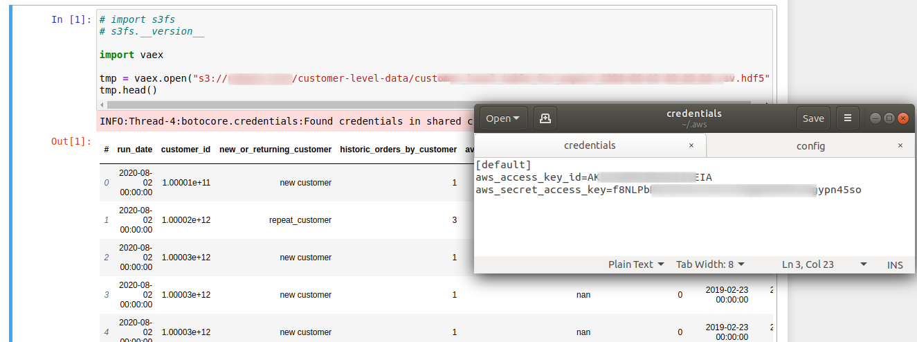 ~/.aws/crendetials & config not updating · Issue #1038 · vaexio/vaex · GitHub