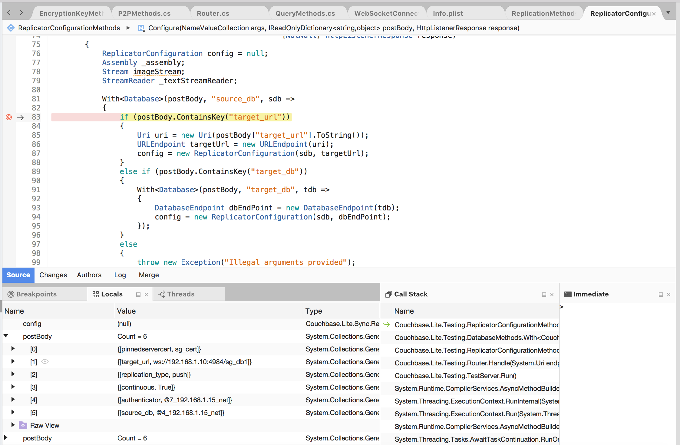 xamarin-ios: replication fails with multiple sync gateway when running with ssl enabled on sync ...