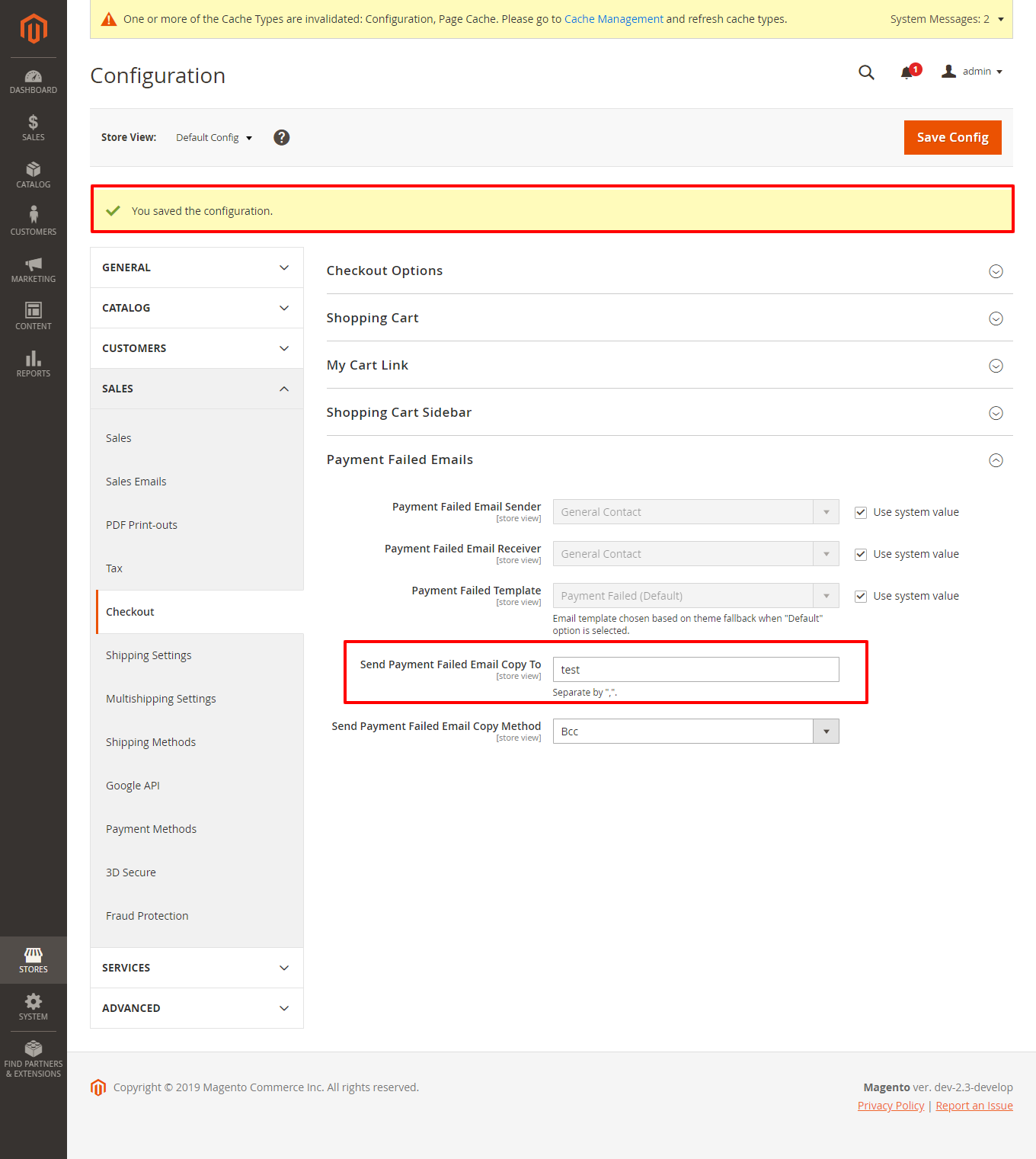 Send Payment Failed Email Copy To Field Has No Validate Email · Issue 24312 · Magento