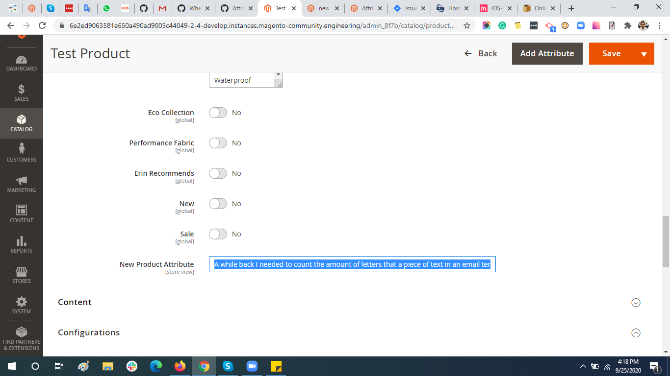 Attribute type text field: magento cuts text if it is longer than 255 chars without any error ...