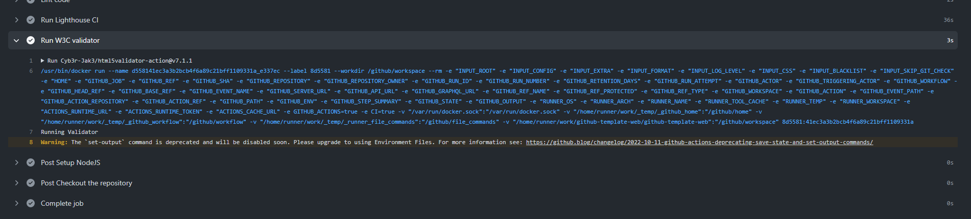 Warning The `set Output` Command Is Deprecated And Will Be Disabled