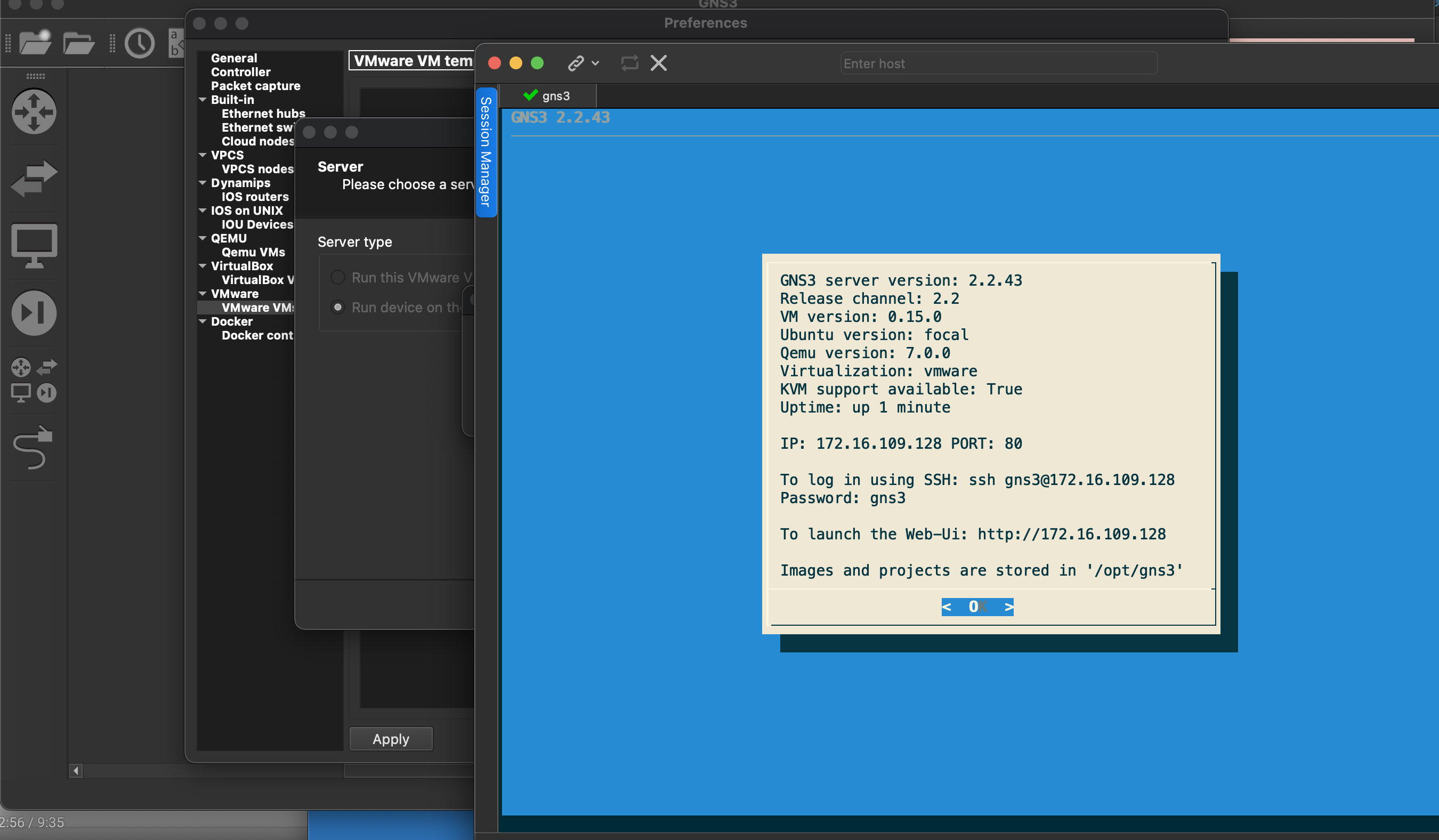 VMware VM support is deprecated and will be removed in a future version, please use Qemu VMs ...