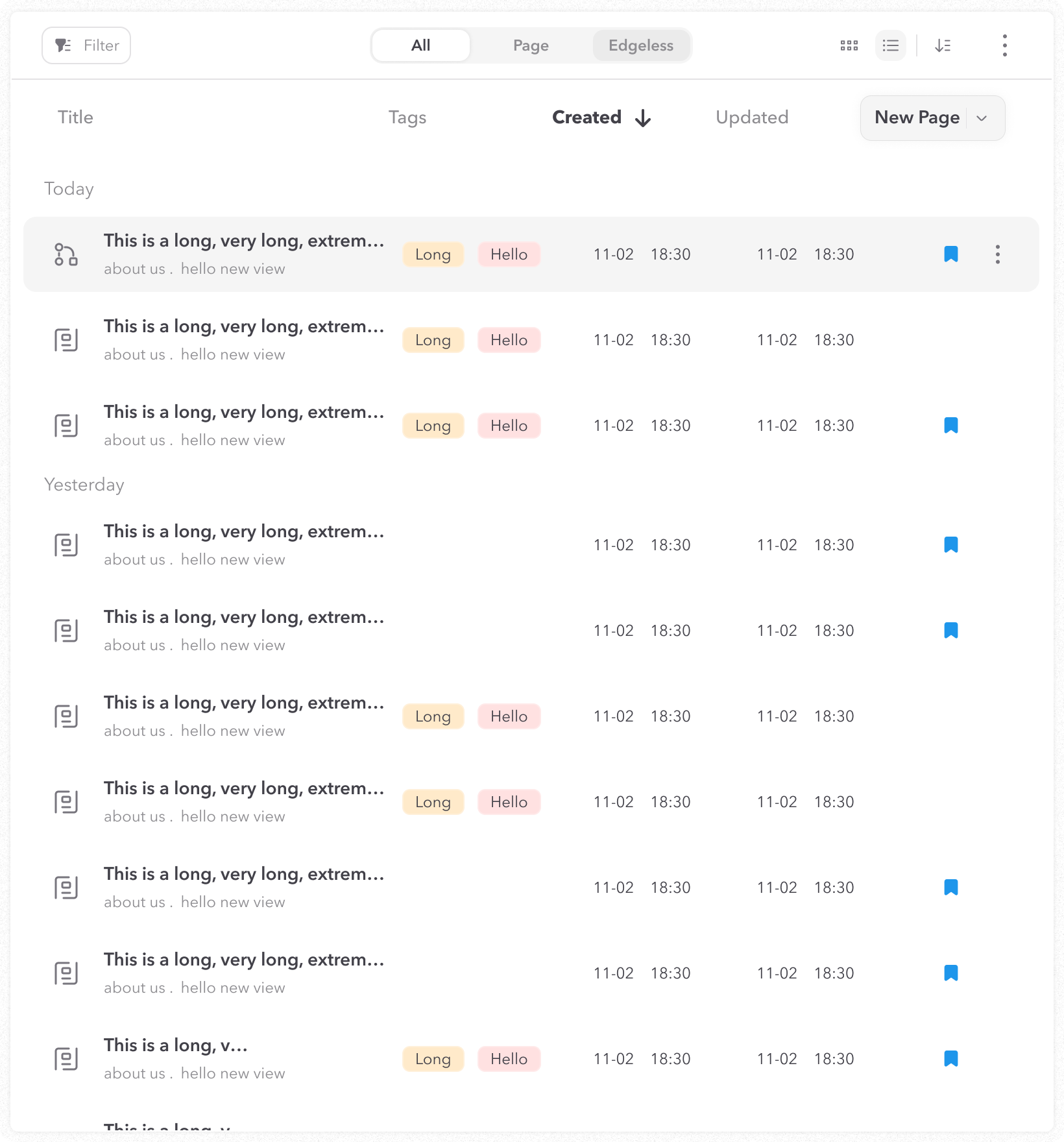 New Page Button In The All Pages Is Misplaced When The Width Of Window Is Small · Issue 3026