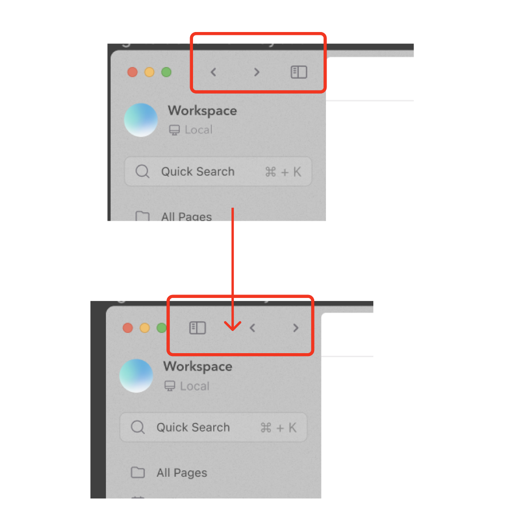 Sidebar： Swap the positions of the forward and backward navigation bar ...