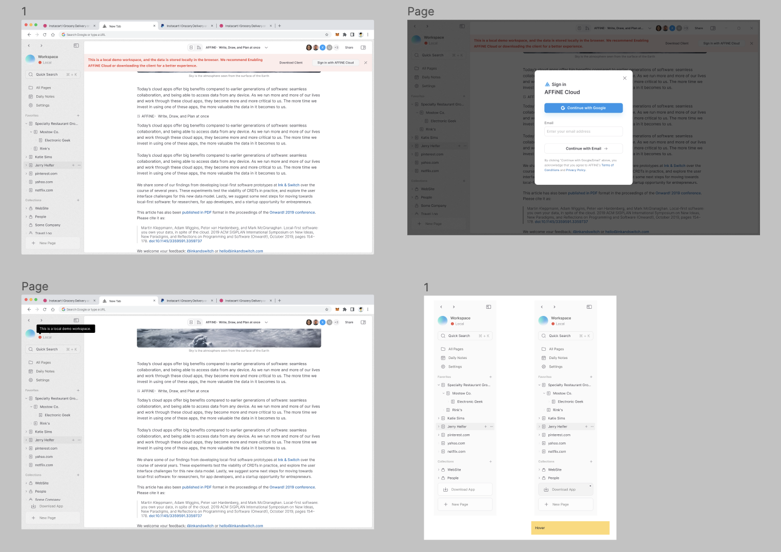 Show Data Risk Information In The Web Version · Issue 4806 · Toeverything Affine · Github