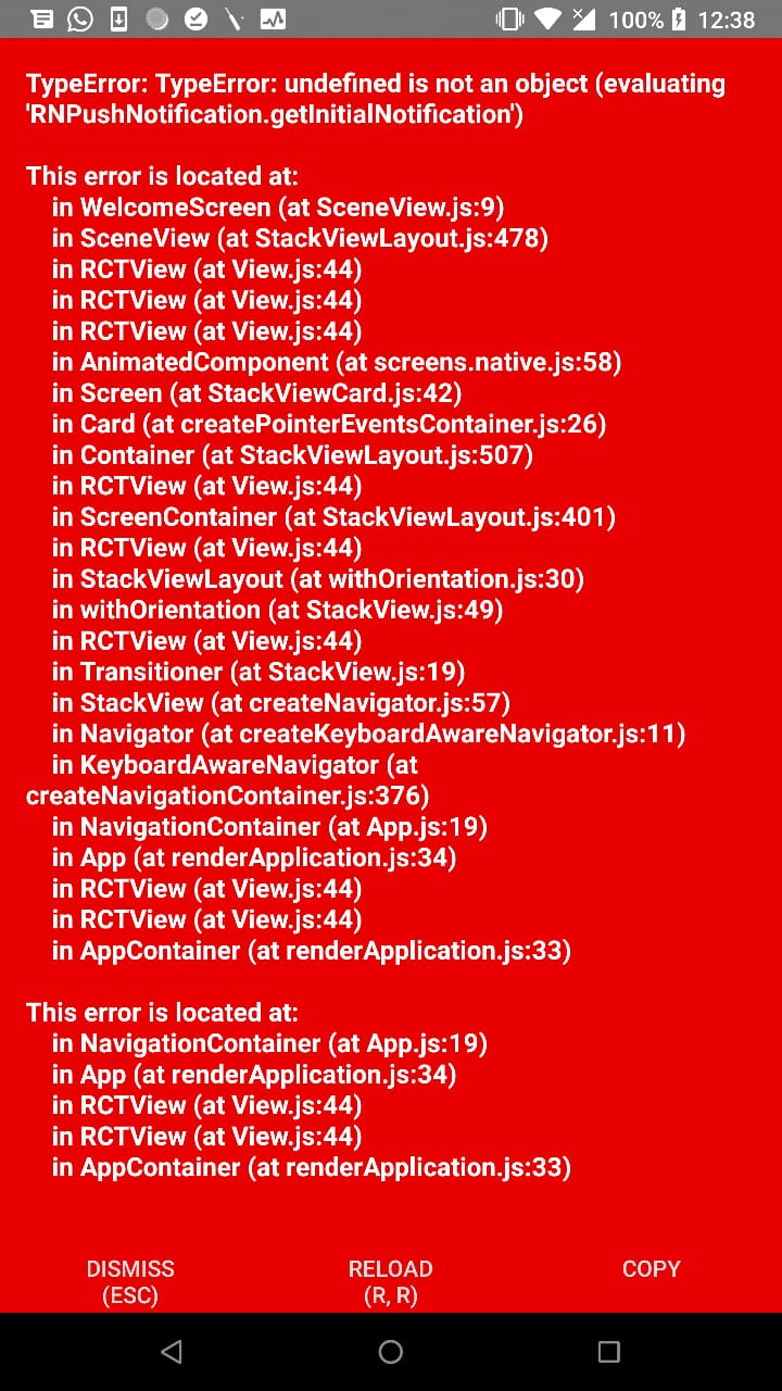 Typeerror Undefined Is Not An Object Evaluating Rnpushnotification