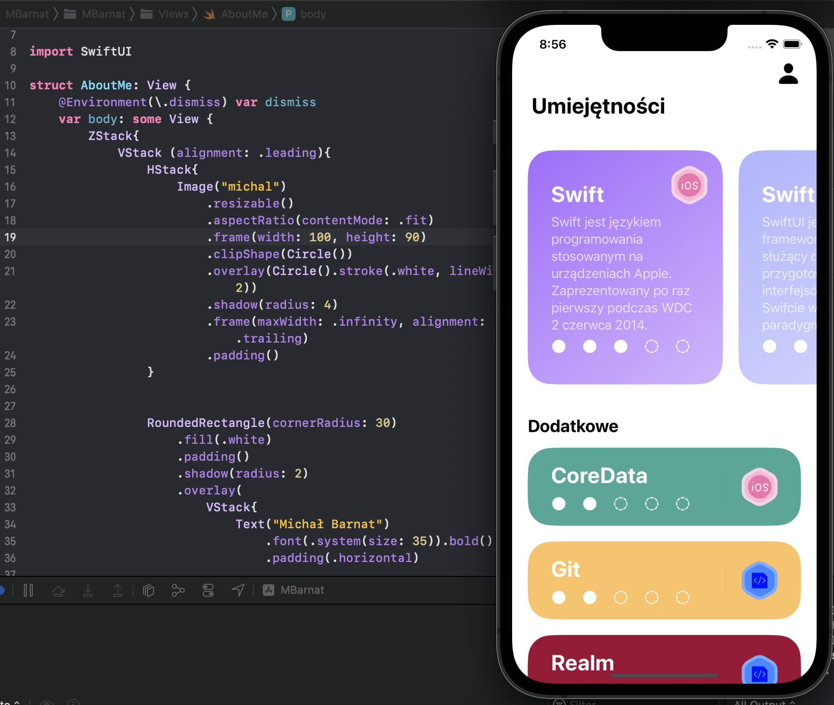 GitHub - MichalBarnat/Portfolio1: Simple portfolio App