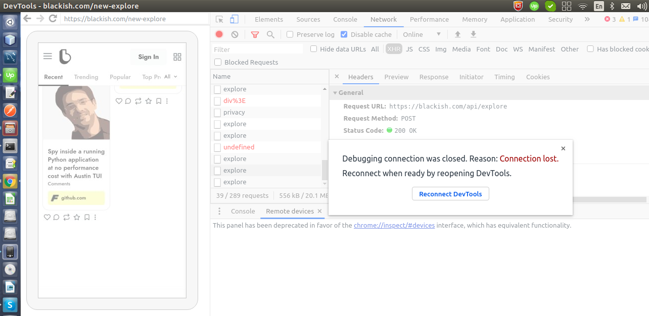 Infinitegrid does not work in chrome mobile but work in incognito ...