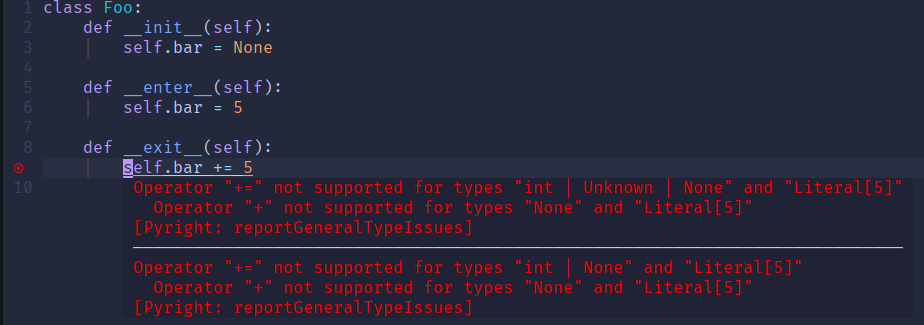 Variable types potentially incorrect when dealing with __enter__ and __exit__ · Issue #2216 ...