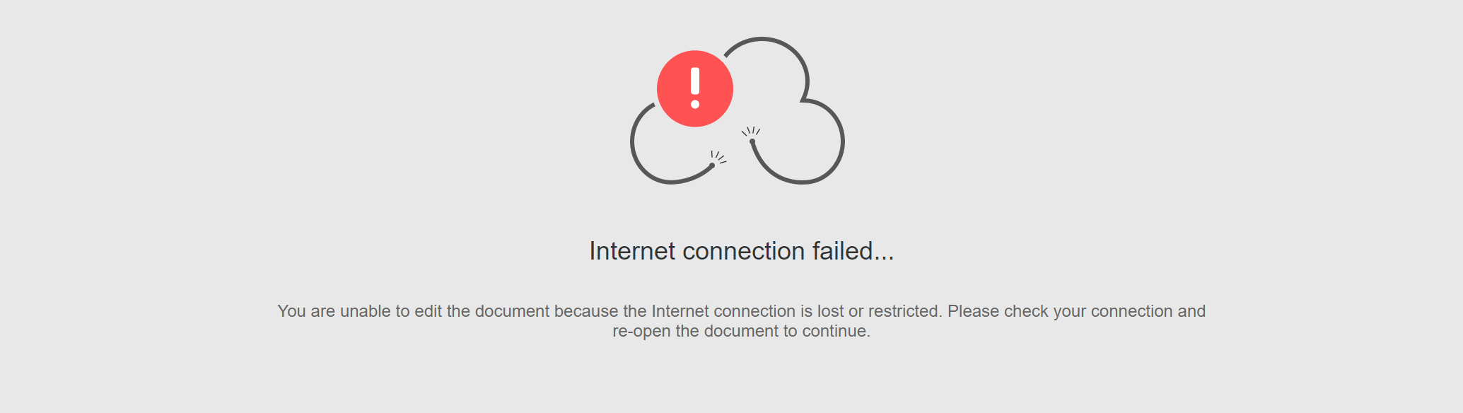 'Internet connetion Failed' in during openning a document.... · Issue ...