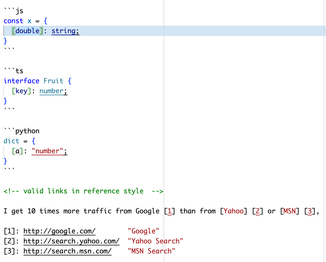 Link misinterpreted in code blocks in markdown file · Issue #146714 ...