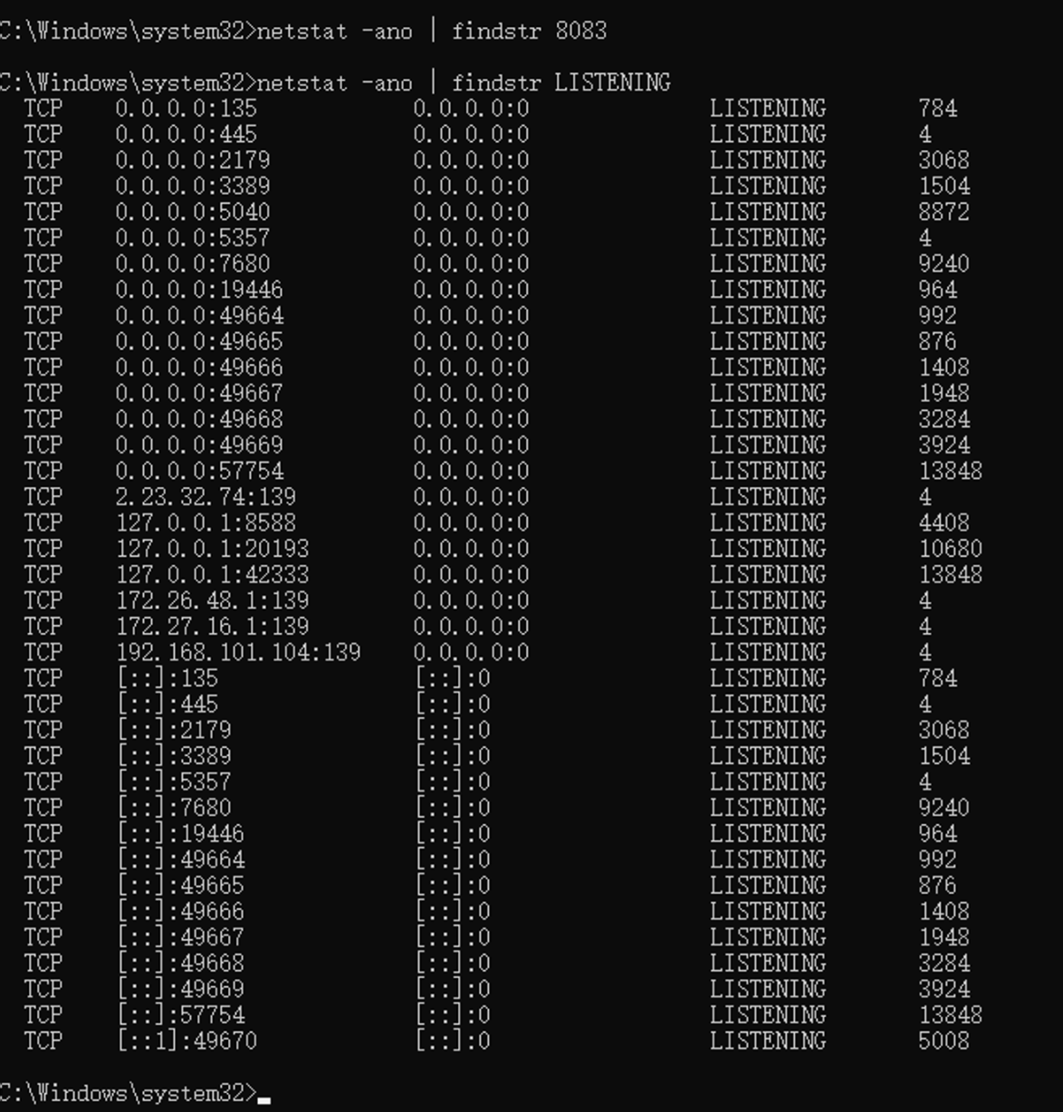 Windows中 MITM 功能启动报错 “8083: bind: An attempt was made to access a socket in a way forbidden by ...