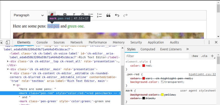 How can i get inline style with highlight color · Issue #2618 · ckeditor/ckeditor5 · GitHub