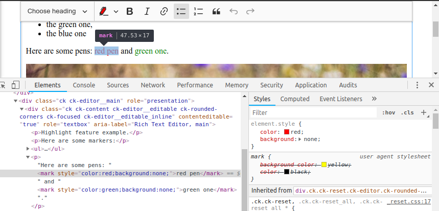How can i get inline style with highlight color · Issue #2618 · ckeditor/ckeditor5 · GitHub