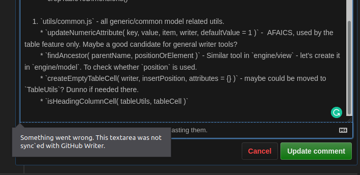 Textarea not synced with GithubWriter prevents from updating issue in Markdown (nostalgia) mode ...