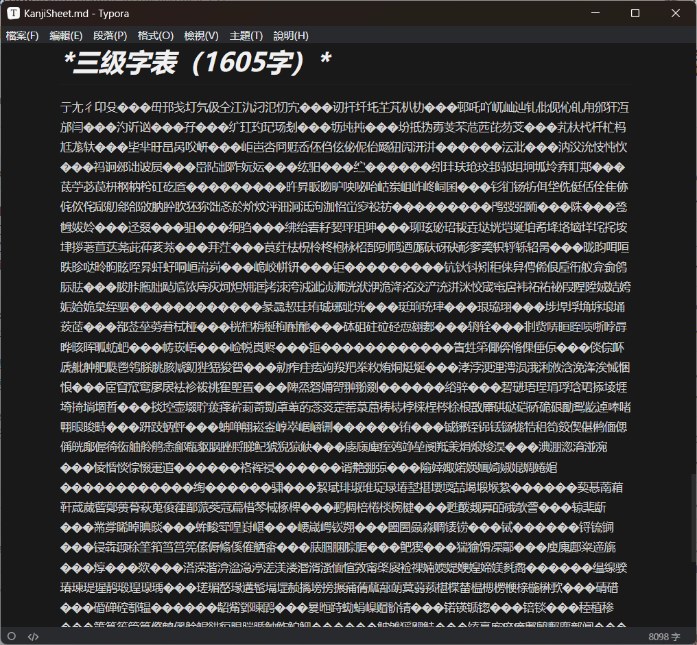 [bug] Unsupport Some Rare Chinese Words 无法支持部分生僻汉字 · Issue 5727 · Typora Typora Issues · Github