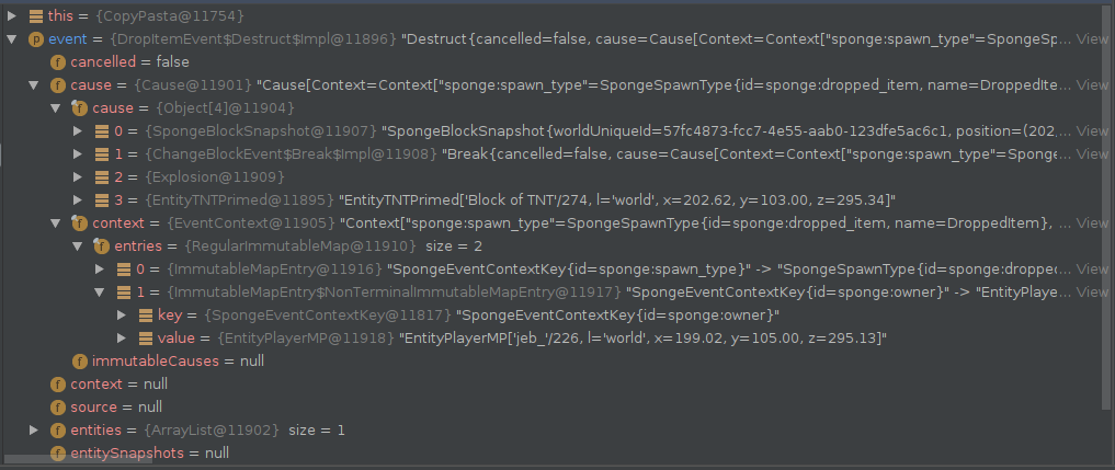 Add Explosion sources for drops · Issue #732 · SpongePowered/Sponge · GitHub