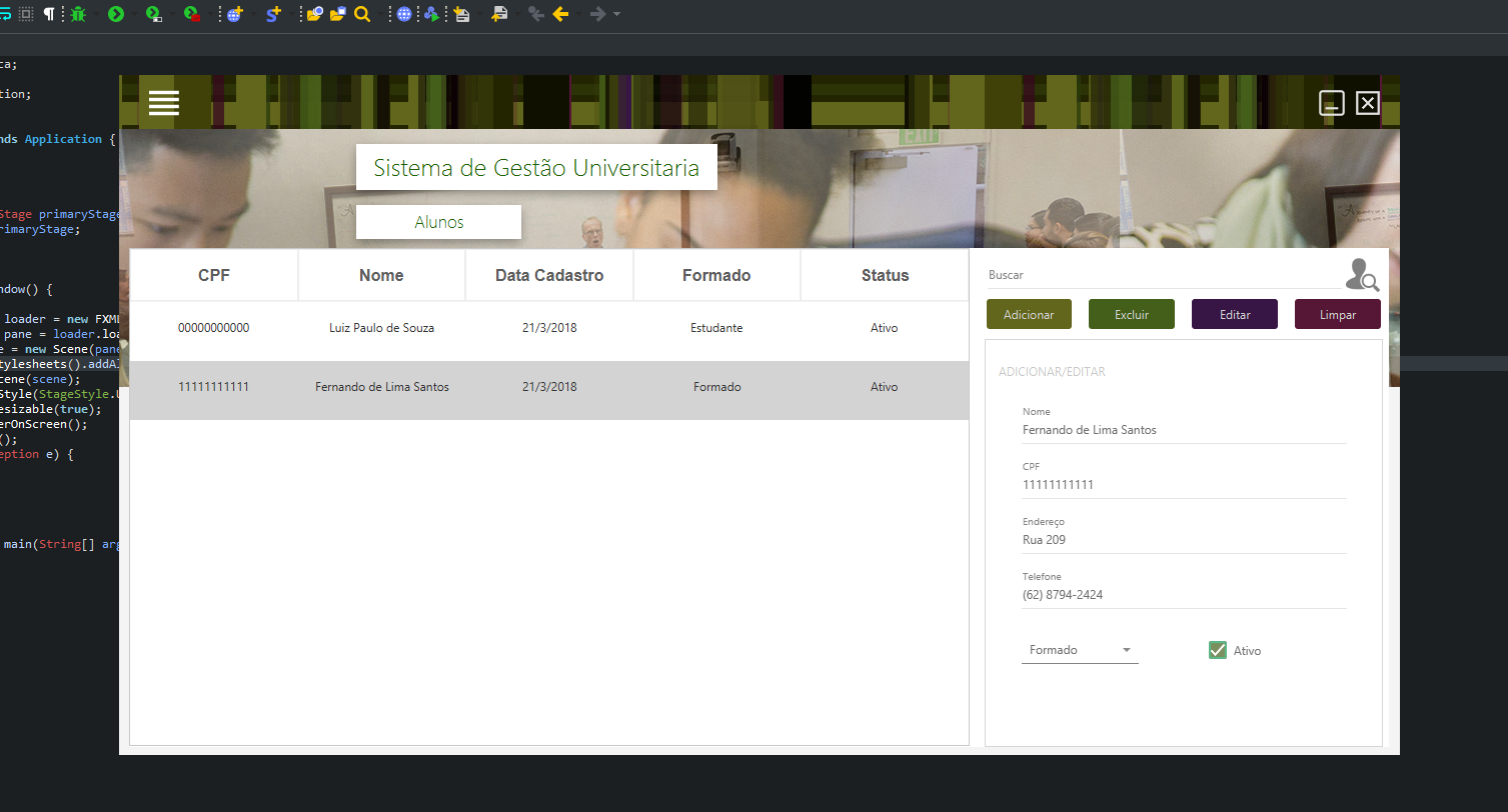 GitHub - fernandolimati/Sistema-Faculdade: Sistema para gerenciamento ...