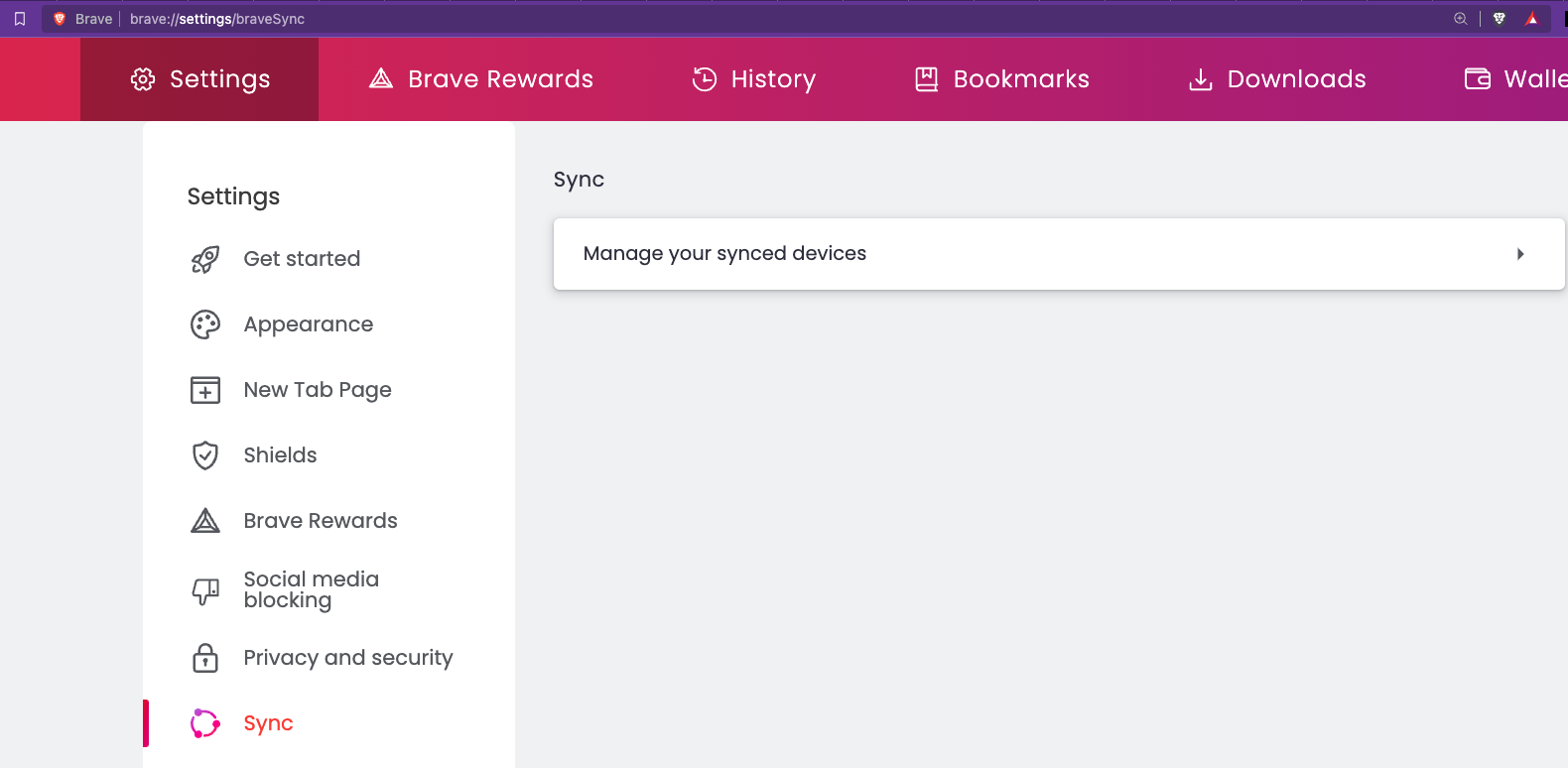 [Sync][UI] Remove "Manage your synced devices” · Issue #31038 · brave/brave-browser · GitHub