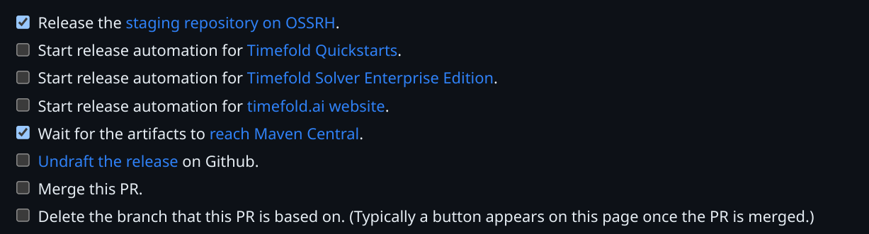 Release: the steps to take in subsequent repos are invalid · Issue #212 · TimefoldAI/timefold ...
