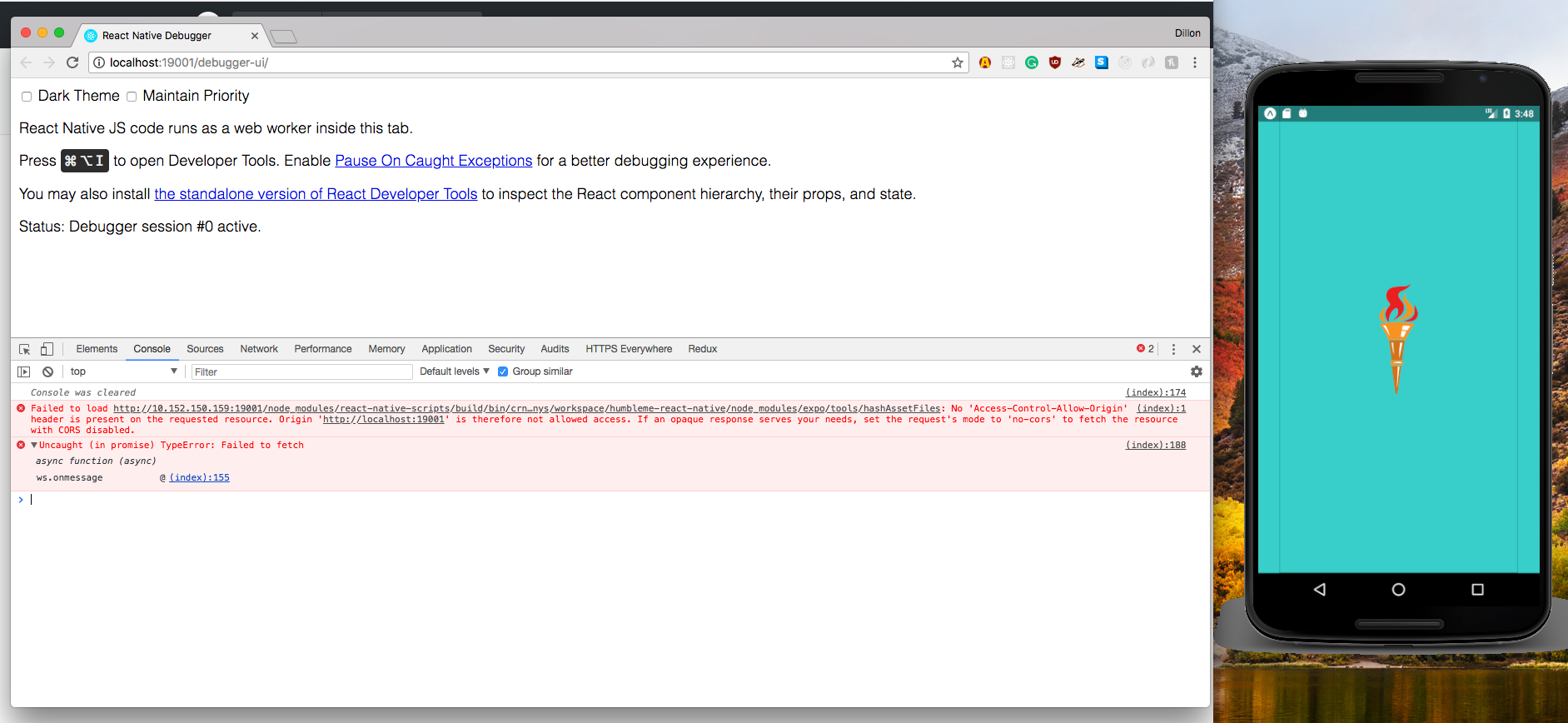 Android emulator not loading debugger · Issue #8 · dnys1/humbleme-react ...