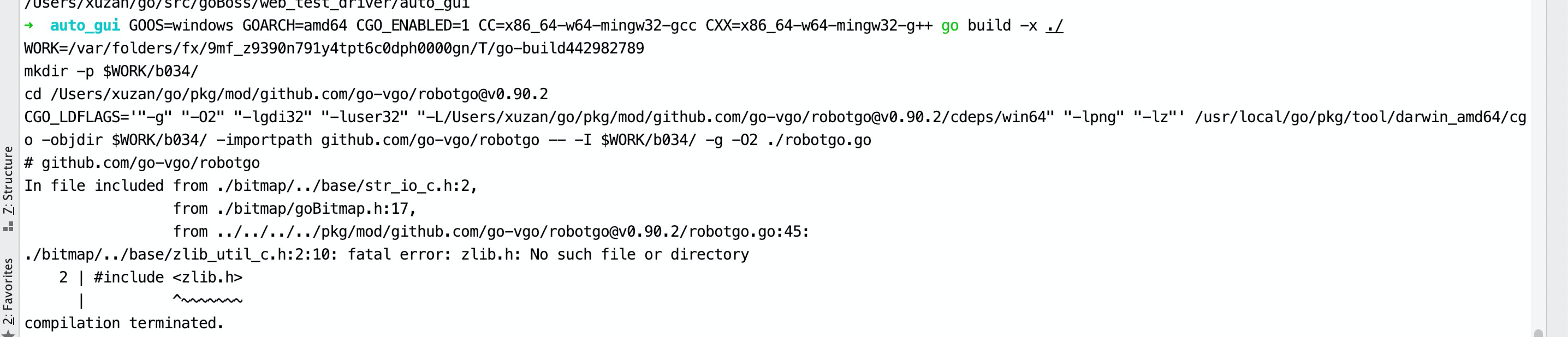 Cross Compilation(mac ->windows) error · Issue #283 · go-vgo/robotgo · GitHub