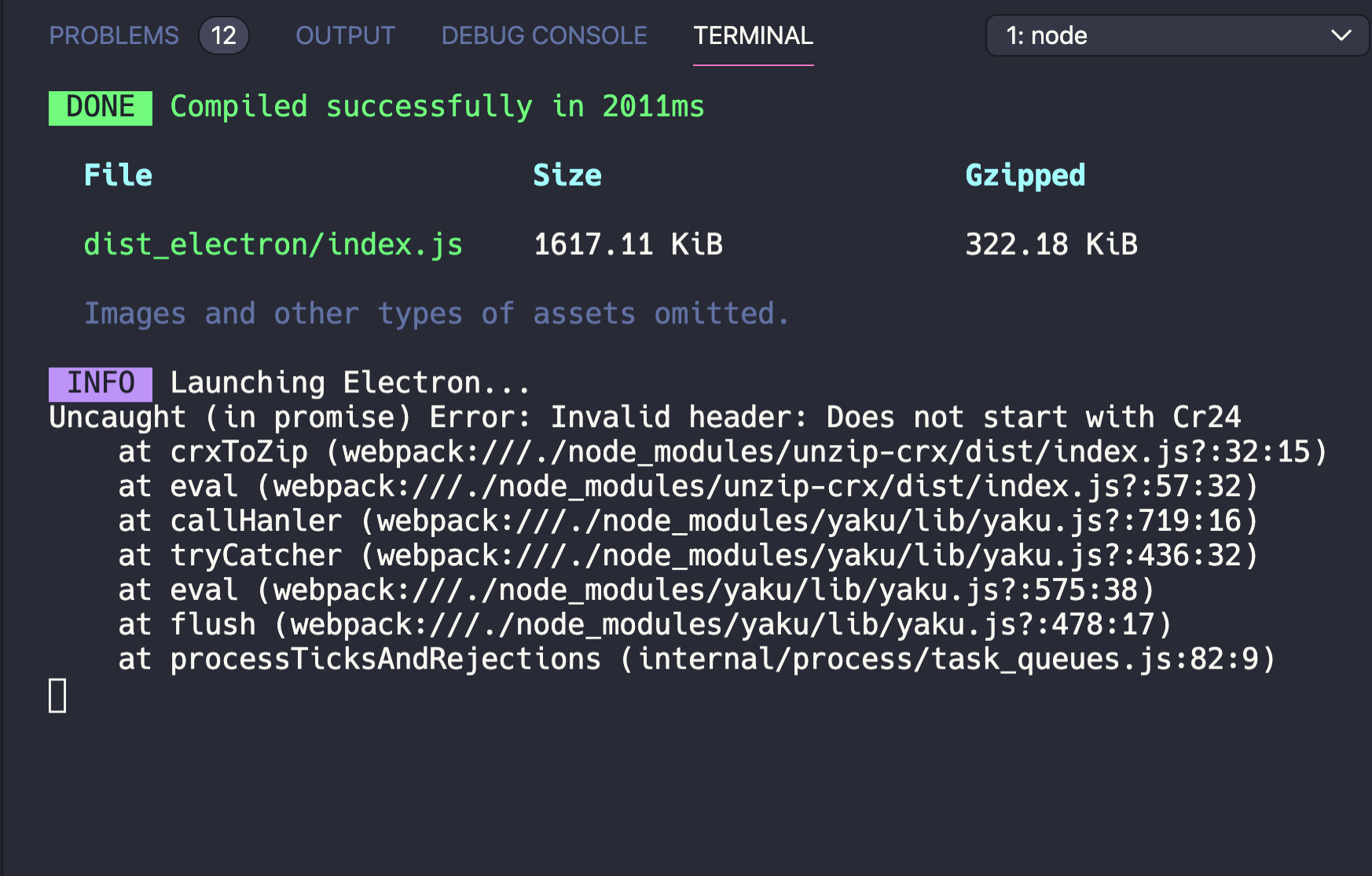 yarn dev 运行报错 Uncaught (in promise) Error: Invalid header: Does not start with Cr24 · Issue #658 ...