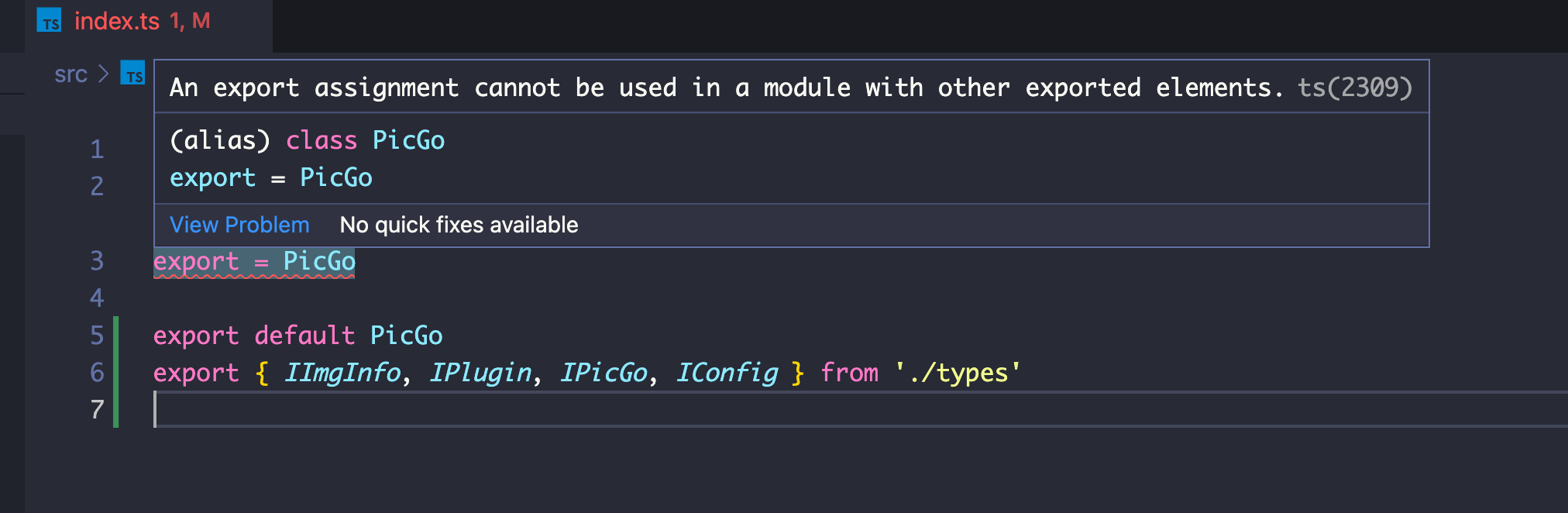 Feature request: change export assignment to esm export to allow export ...