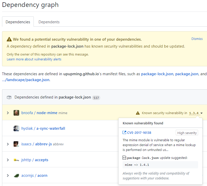 dependency mime vulnerability · Issue #51 · hexojs/hexo-server · GitHub