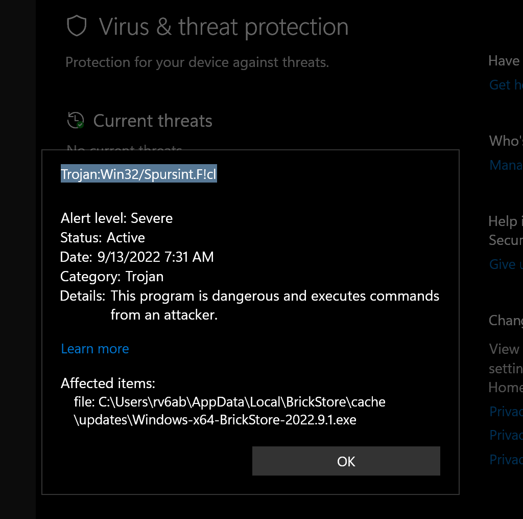Got a virus warning on new version Brickstore install · Issue #584 ...