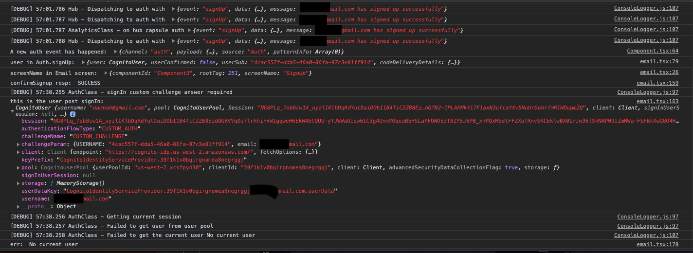 Getting "no current user" after successful login to Cognito UserPool · Issue #2702 · aws-amplify ...