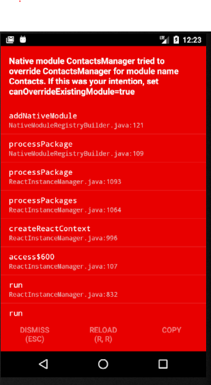 native module contactsmanager tried to override contactsmanager for module name contact · Issue ...