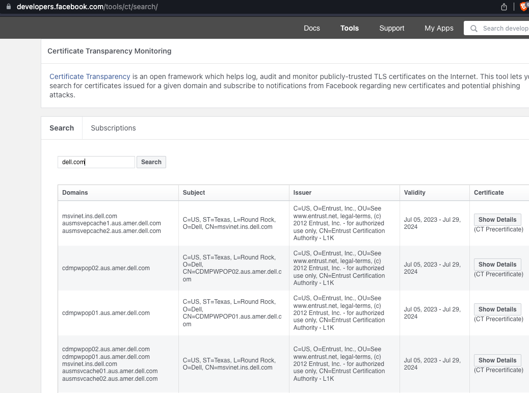 Facebook Certificate Transparency (New Source) · Issue #892 · projectdiscovery/subfinder · GitHub