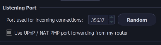 Assign a random port number for listening/incoming connections every ...