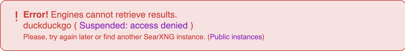 Bug Duckduckgo Engine · Issue 2246 · Searxngsearxng · Github 