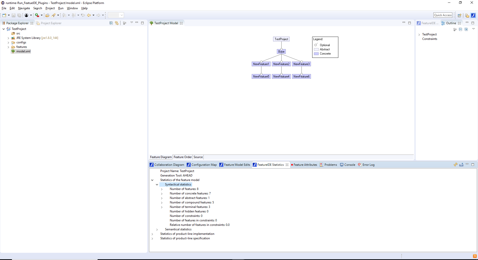 Statistics view won't reference a feature model, that was not ...