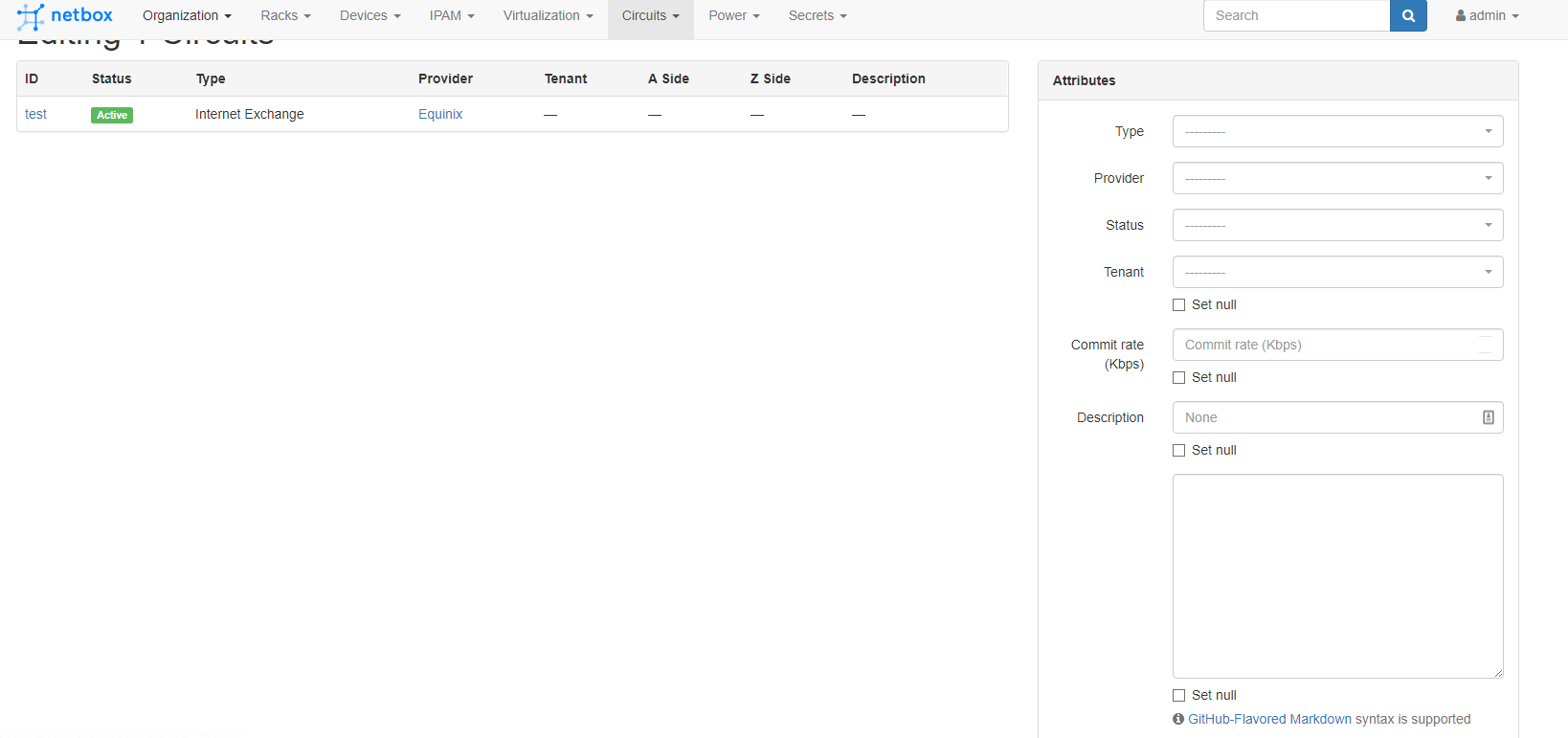 On Bulk Circuit Edit Page Comments Field Name Is Missing · Issue 3575 · Netbox Community 