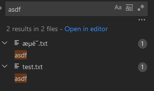 Messy code in filename after enabling indexing · Issue #136276 · microsoft/vscode · GitHub