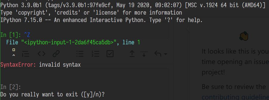 Win I Can Only Use Ctrl D To Exit · Issue 12379 · Ipythonipython · Github 